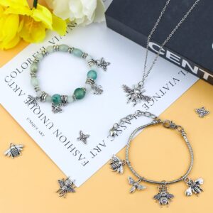 JIALEEY 81PCS Alloy Bee Honeybee Charms Antique Tibetan Silver Bee Charms Pendants DIY for Necklace Bracelet Earrings Jewelry Making Crafting