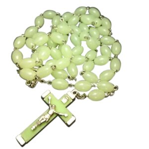 8/20mm glow in the dark rosary light luminous round beads noctilucent cross jesus maria pendant necklace for boys girls men women catholic crucifix religious necklace prayer jewelry-a 20mm