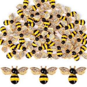 rp remarkable power, 40 pack bee charm pendants with rhinestone alloy honeycomb charms for diy jewelry making