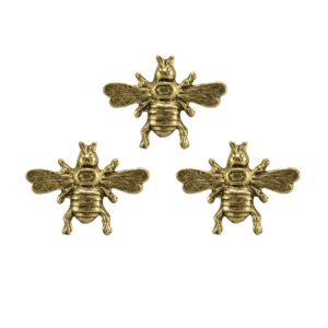 large spread wing bee decorative push pins, 15 pieces, gold -t136ag