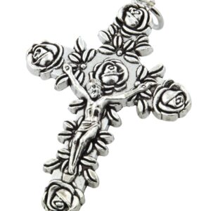 Rosary Making Crucifix, Catholic Cross Jewelry Pendant, Sacramental Celebration Accessory, 2 Inches (Pack of 3)