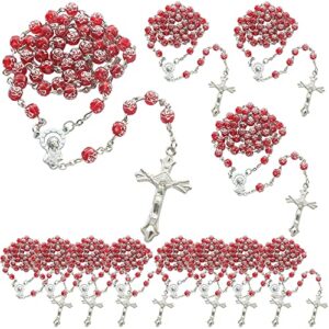 confirmation rosary favor (12 pcs) red bead rosary