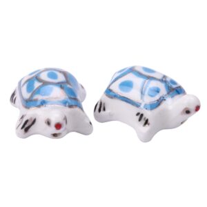 10pcs creative club turtle spacer beads (blue) 22x18mm hand crafted ceramic beads for jewelry craft making cbt-14