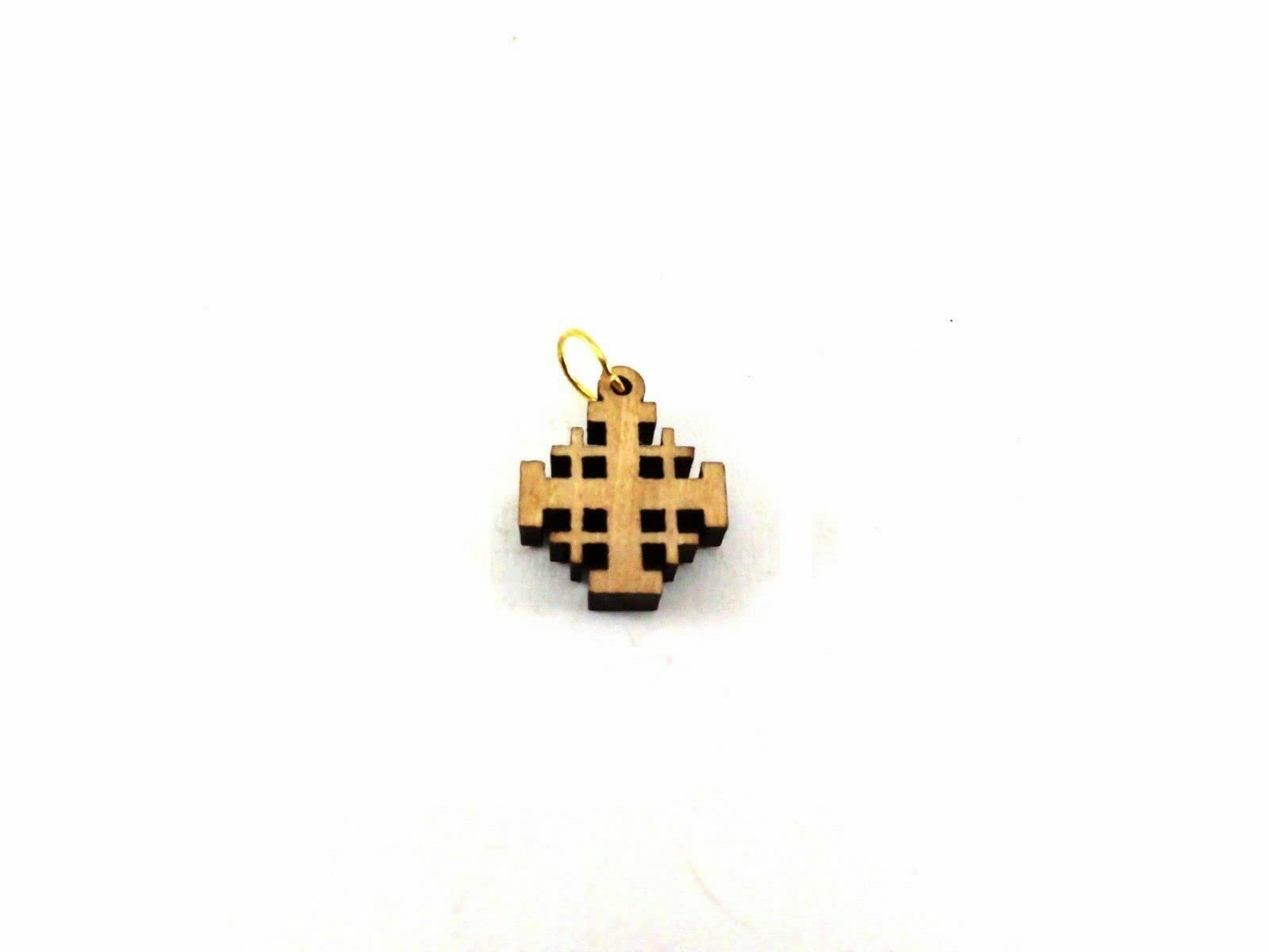 50 Pcs Olive Wood Small Holy Land Jerusalem Pendants Cross Hand Made Rosary