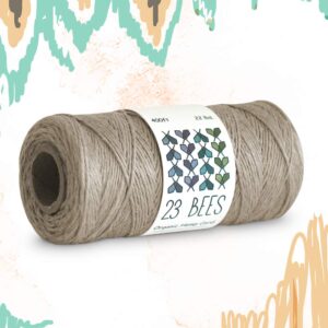 100% Organic Hemp Cord, Twine, String for Jewelry, Beading, Macrame, Crafts, 23 Bees (400ft x 22 lb.) Natural