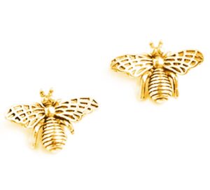 sluynz 925 sterling silver bee earrings studs for women teen girls cute bumble bee earrings (gold)