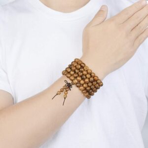 anzhongli mala beads bracelet 108 8mm beaded bracelet sandalwood elastic