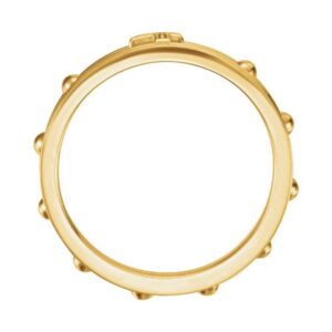 Solid 10k Yellow Gold Rosary Ring Band - Size 12 (Width = 3.2mm)