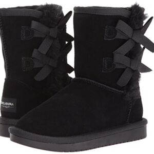 Koolaburra by UGG Girls' Victoria Short Fashion Boot, Black, 02 Youth US Little Kid