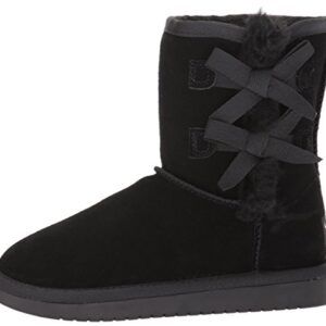 Koolaburra by UGG Girls' Victoria Short Fashion Boot, Black, 02 Youth US Little Kid