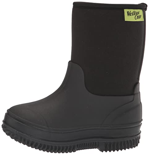 Western Chief Kids Freestyle Neoprene Rain Boot, Black, 2