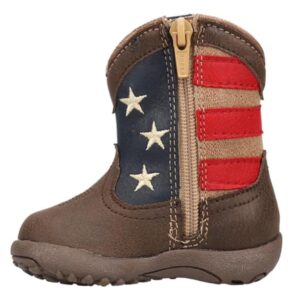 roper little kids american patriot boot, brown, 2