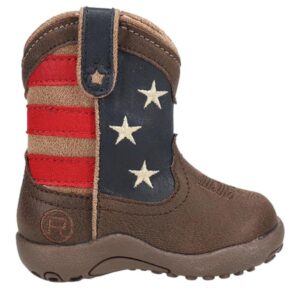 Roper Little Kids American Patriot Boot, Brown, 2