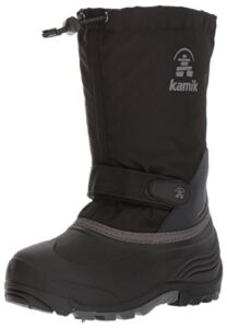 kamik girl's waterbug5 snow boot, black/charcoal, 2 medium us little kid