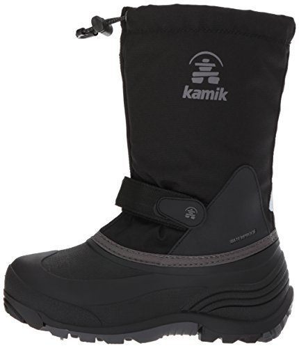 Kamik Girl's Waterbug5 Snow Boot, Black/Charcoal, 2 Medium US Little Kid