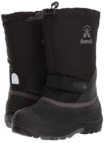 Kamik Girl's Waterbug5 Snow Boot, Black/Charcoal, 2 Medium US Little Kid