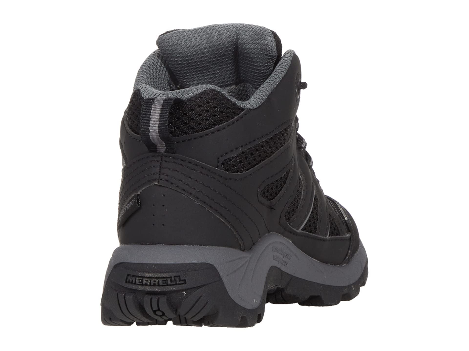 Merrell Oakcreek Mid Lace WTRPF Hiking Boot, Black/Grey, 2 US Unisex Big Kid