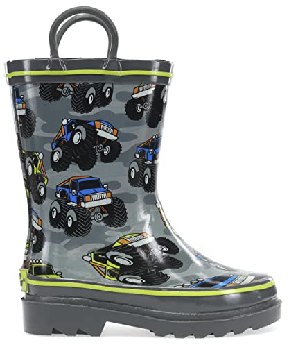 Western Chief boys Waterproof Printed Rain Boot, Monster Crusher,2-3 Little Kid