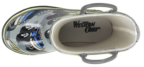 Western Chief boys Waterproof Printed Rain Boot, Monster Crusher,2-3 Little Kid