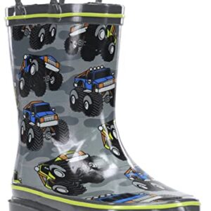 Western Chief boys Waterproof Printed Rain Boot, Monster Crusher,2-3 Little Kid