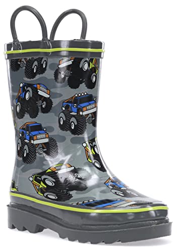 Western Chief boys Waterproof Printed Rain Boot, Monster Crusher,2-3 Little Kid