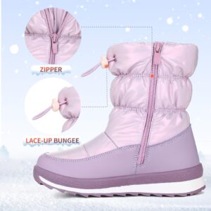 K KomForme Kids Snow Boots for Boys Girls Toddler Winter Outdoor Boots Waterproof with Fur Lined (Toddler/Little Kid/Big Kid)