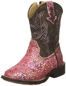 roper little kids glitter aztec boot, pink, 2