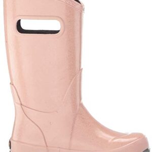 Bogs Rainboot Print Waterproof Rain Boot, Glitter-Rose Gold, 2 US Unisex Little Kid