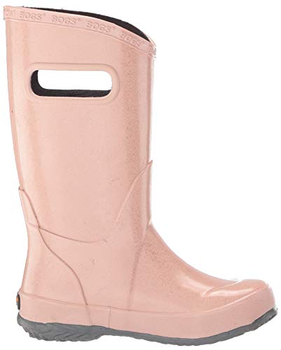 Bogs Rainboot Print Waterproof Rain Boot, Glitter-Rose Gold, 2 US Unisex Little Kid