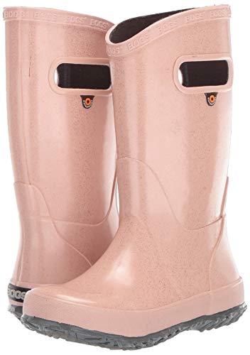 Bogs Rainboot Print Waterproof Rain Boot, Glitter-Rose Gold, 2 US Unisex Little Kid