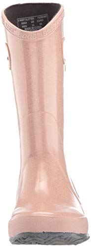 Bogs Rainboot Print Waterproof Rain Boot, Glitter-Rose Gold, 2 US Unisex Little Kid