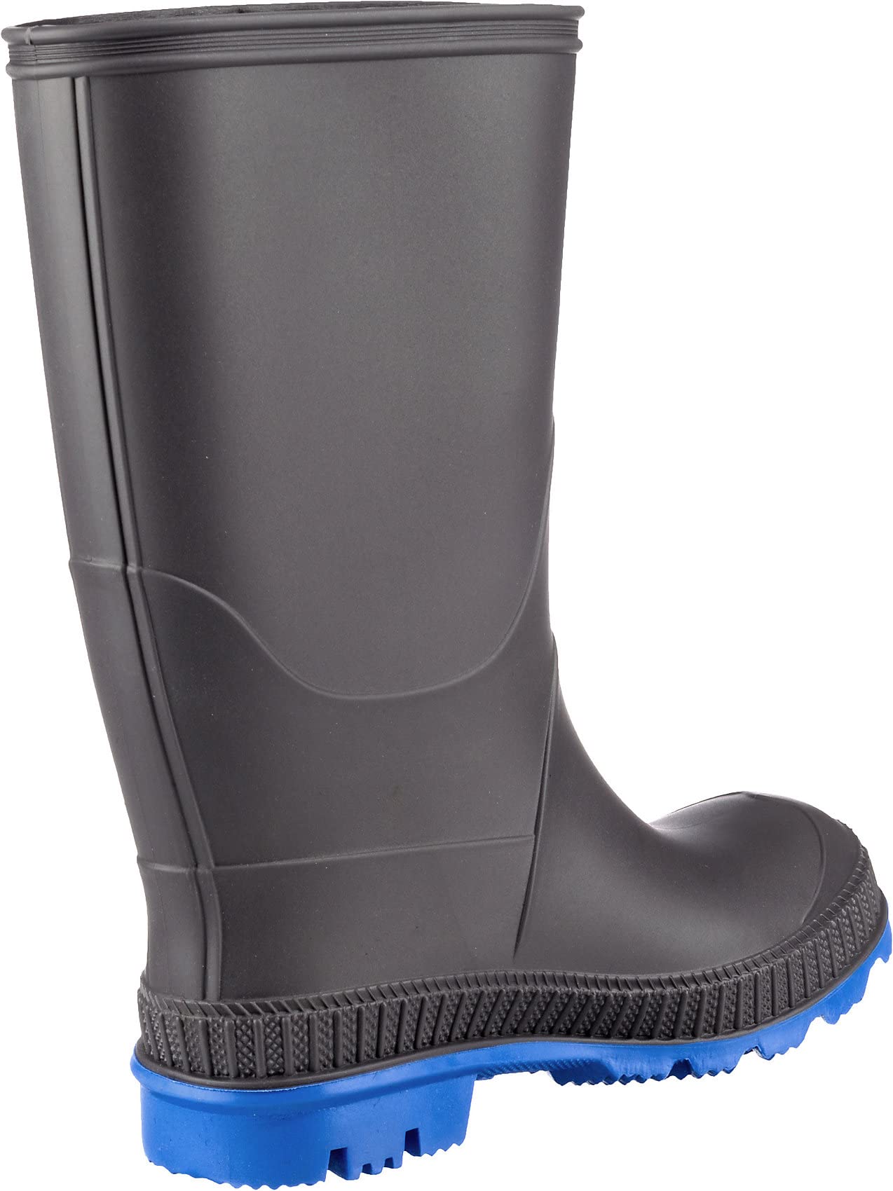 Kamik Youth Stomp Rain Boot, Charcoal/Blue, 2 US Unisex Little Kid