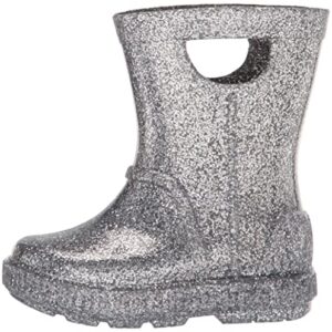 UGG Unisex-Child Drizlita Glitter Boot, Glitter-grey, 2 Big Kid