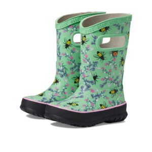 BOGS Rain Boot Bees (Toddler/Little Big Kid), Mint Green, 2 US Unisex