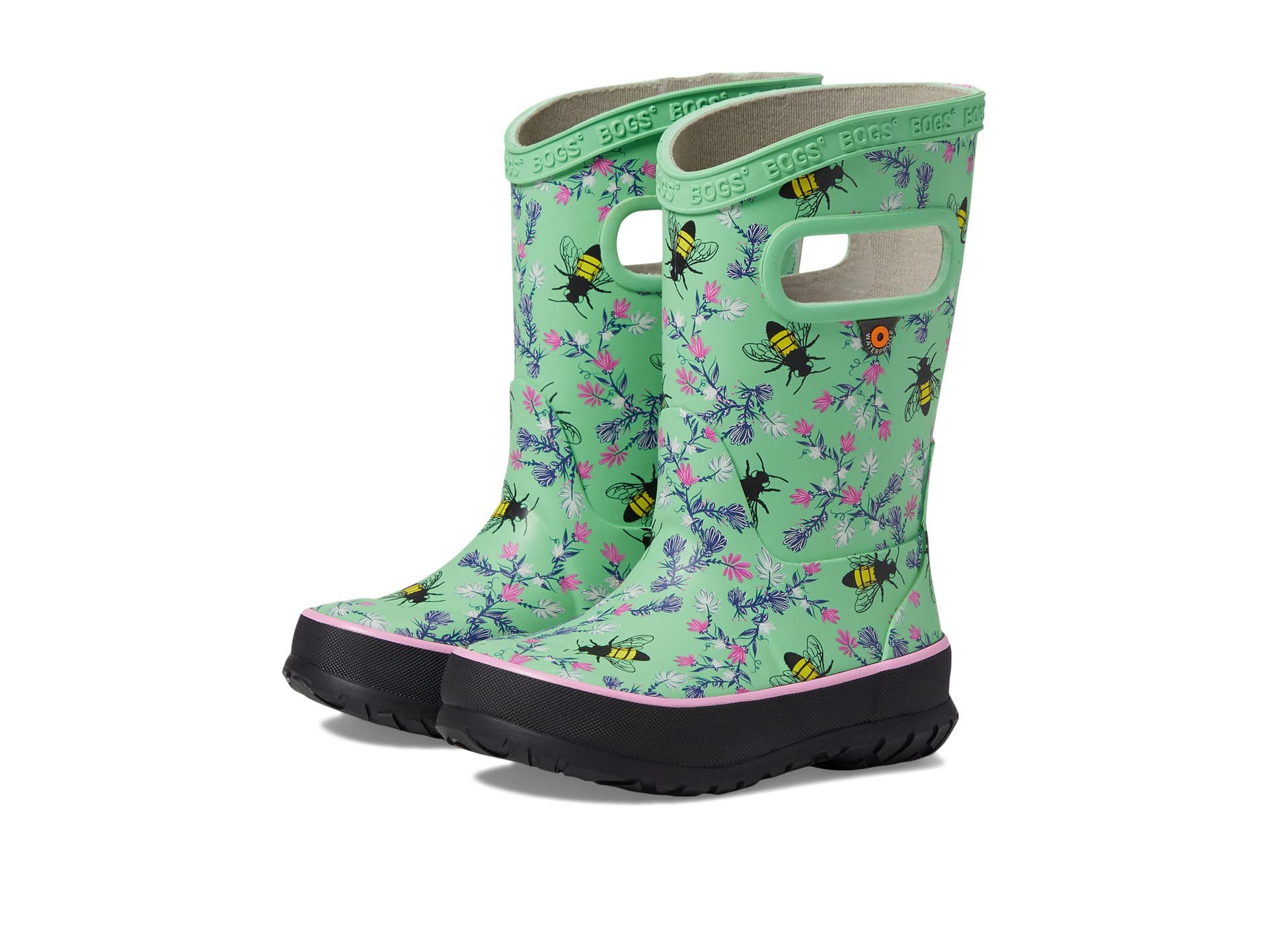 BOGS Rain Boot Bees (Toddler/Little Big Kid), Mint Green, 2 US Unisex