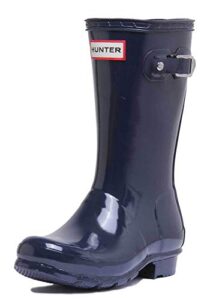 hunter original kids' gloss rain boot (little kid/big kid) navy 1 little kid m