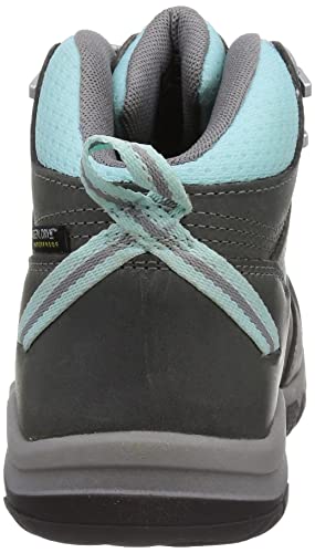 KEEN Ridge Flex Mid Height Waterproof Leather Hiking Boots, Grey/Blue Tint, 2 US Unisex Big Kid