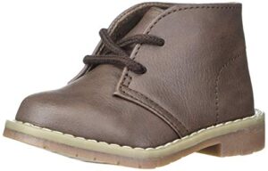 the children's place boy's lace up boots fashion, brown, 2 big kid