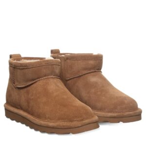 BEARPAW Shorty Youth Hickory Size 2 | Youth's Ankle Boot | Youth's Slip On Boot | Comfortable Winter Boot