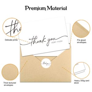 30 Pack Thank You Cards with Envelopes, 4" x 6" Professional Looking | Suitable for Business, Baby Shower, Wedding, Small Business, Graduation, Bridal Shower, Funeral