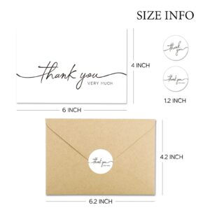 30 Pack Thank You Cards with Envelopes, 4" x 6" Professional Looking | Suitable for Business, Baby Shower, Wedding, Small Business, Graduation, Bridal Shower, Funeral