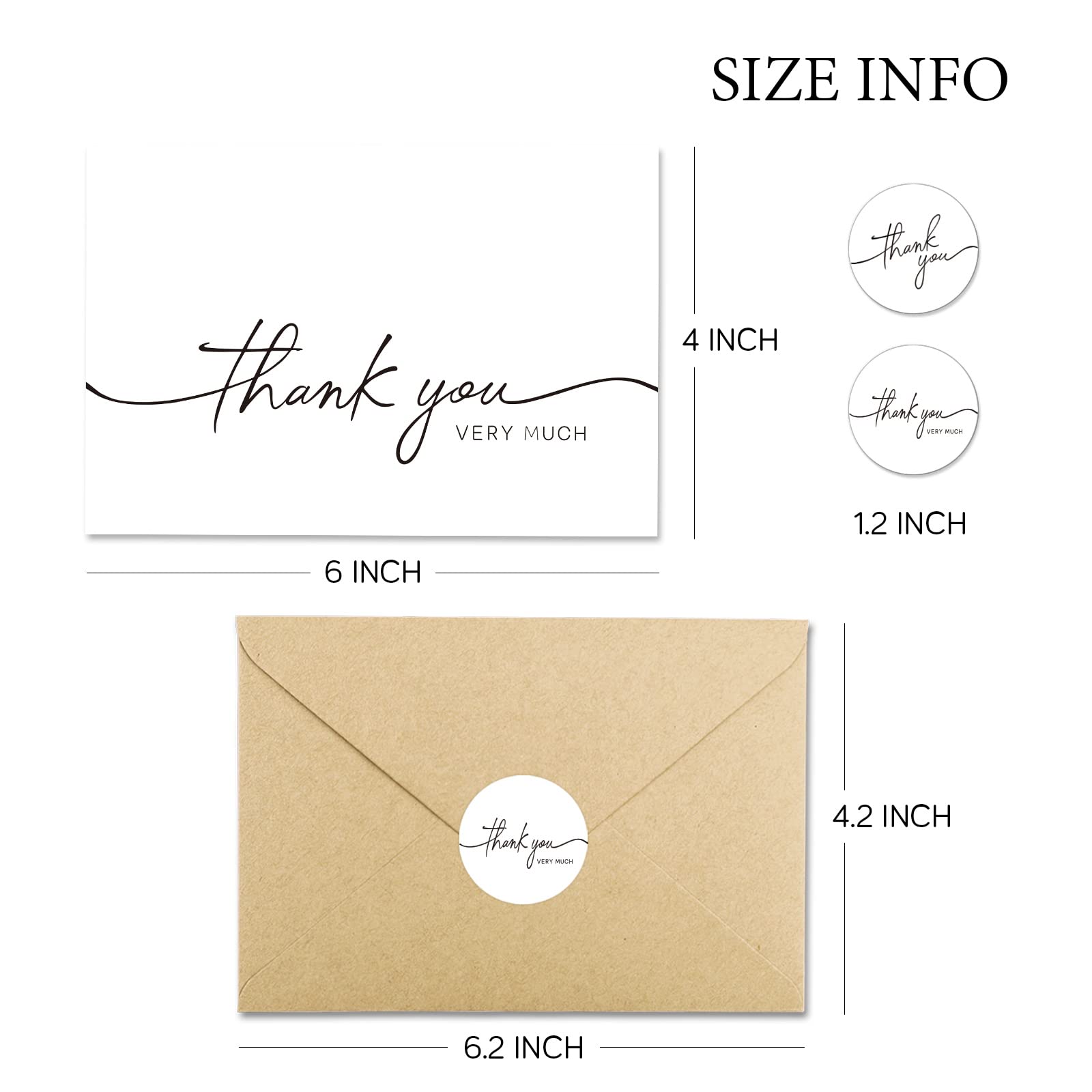 30 Pack Thank You Cards with Envelopes, 4" x 6" Professional Looking | Suitable for Business, Baby Shower, Wedding, Small Business, Graduation, Bridal Shower, Funeral