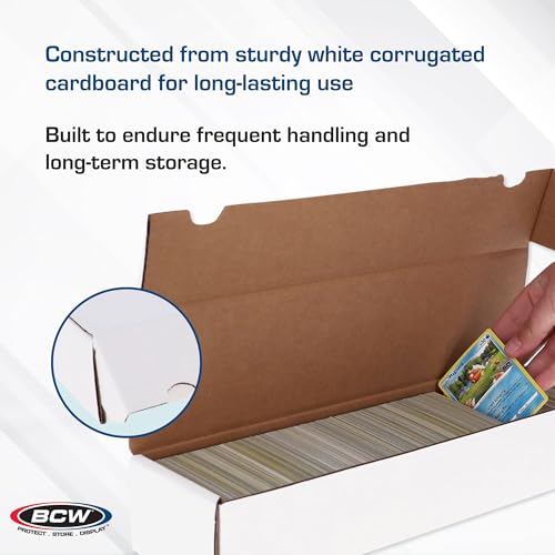 BCW 800 Count Trading Card Storage Box - 3 Pack | Cardboard Organizer for Baseball, Basketball, Football Cards, MTG, Pokemon | Card Game Storage & Protection | Card Storage Box | Assembly Required