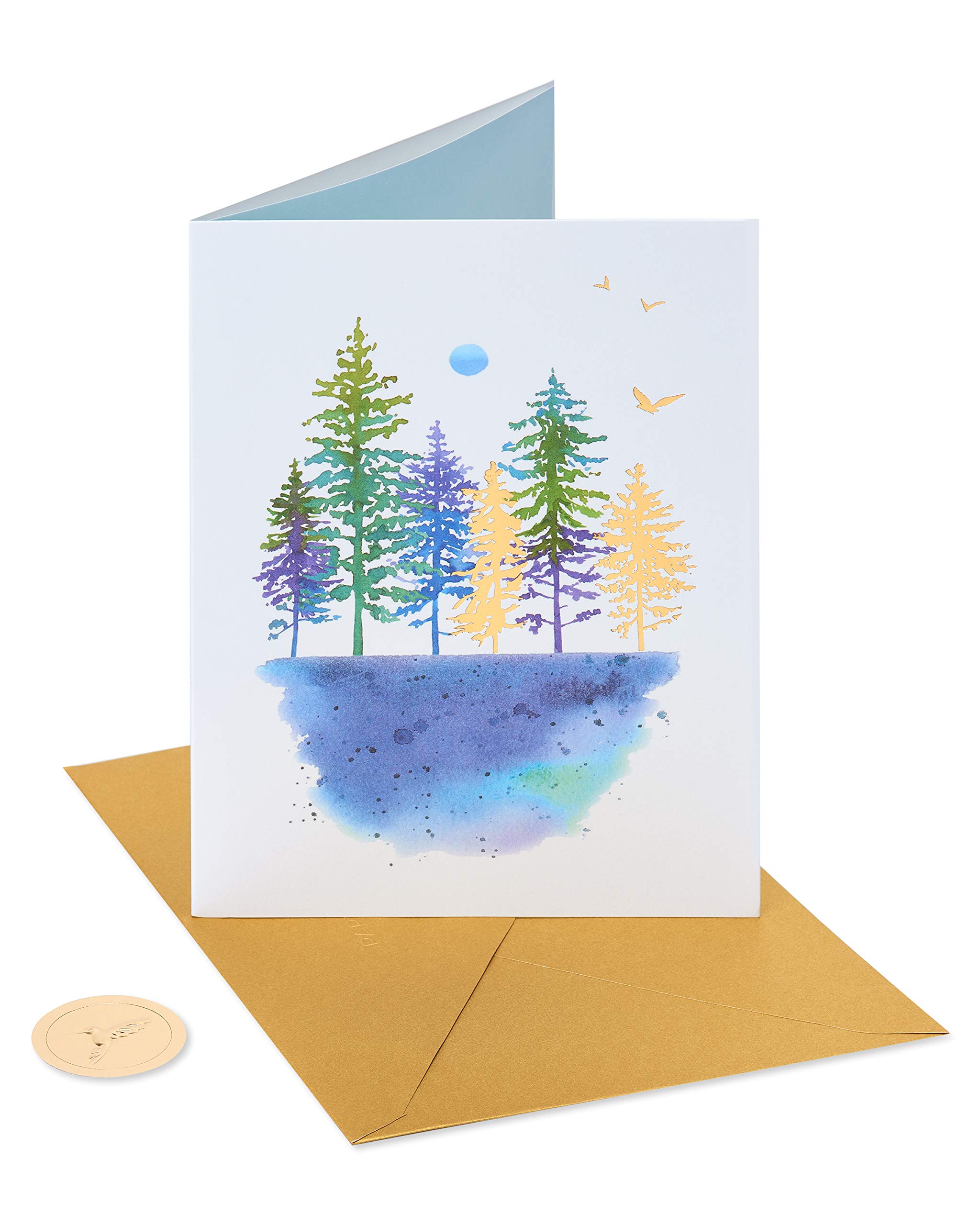 Papyrus Blank Card (Watercolor Trees)