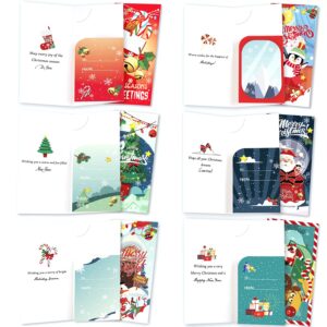 BGTCARDS Christmas Money Cards - 30 Pack - Christmas Money Holder with Envelopes - Christmas Gift Card Holder for Cash, Checks, or Gift Cards in 6 Assorted Festive Designs