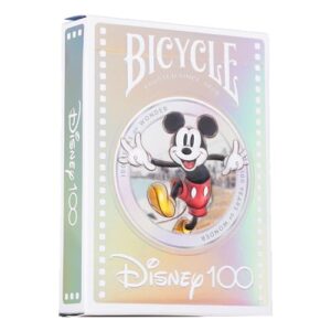 bicycle disney limited edition 100 year anniversary playing cards - holographic foil - features 20+ iconic disney characters