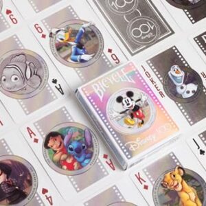 Bicycle Disney Limited Edition 100 Year Anniversary Playing Cards - Holographic Foil - Features 20+ Iconic Disney Characters