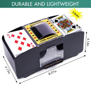 Rareidel Automatic Card Shuffler 2 Deck, Battery Operated Card Dealer Machine, Electric Casino Card Shuffler for UNO, Blackjack, Texas Hold'em, Home Card Games