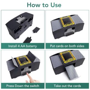 Rareidel Automatic Card Shuffler 2 Deck, Battery Operated Card Dealer Machine, Electric Casino Card Shuffler for UNO, Blackjack, Texas Hold'em, Home Card Games