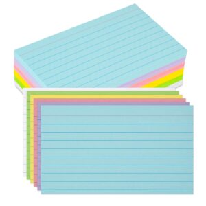 index cards 3x5, ruled index cards, flash cards for studying, colored index cards, note cards, study cards, 210 pcs lined colored index flashcards for office and school suplplies